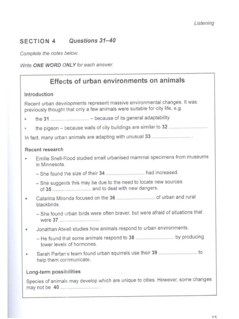 IELTS - Listening Part 4 | PDF