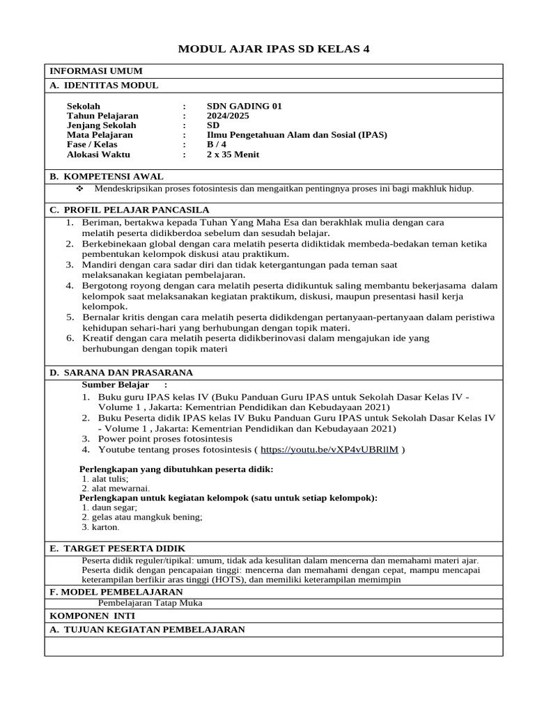 Modul Ipas Kelas 4 | PDF