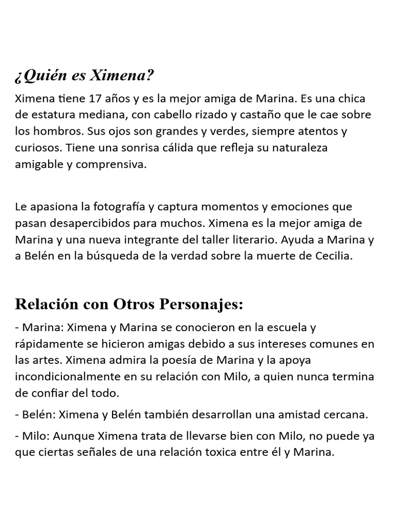 Quién Es Ximena | PDF