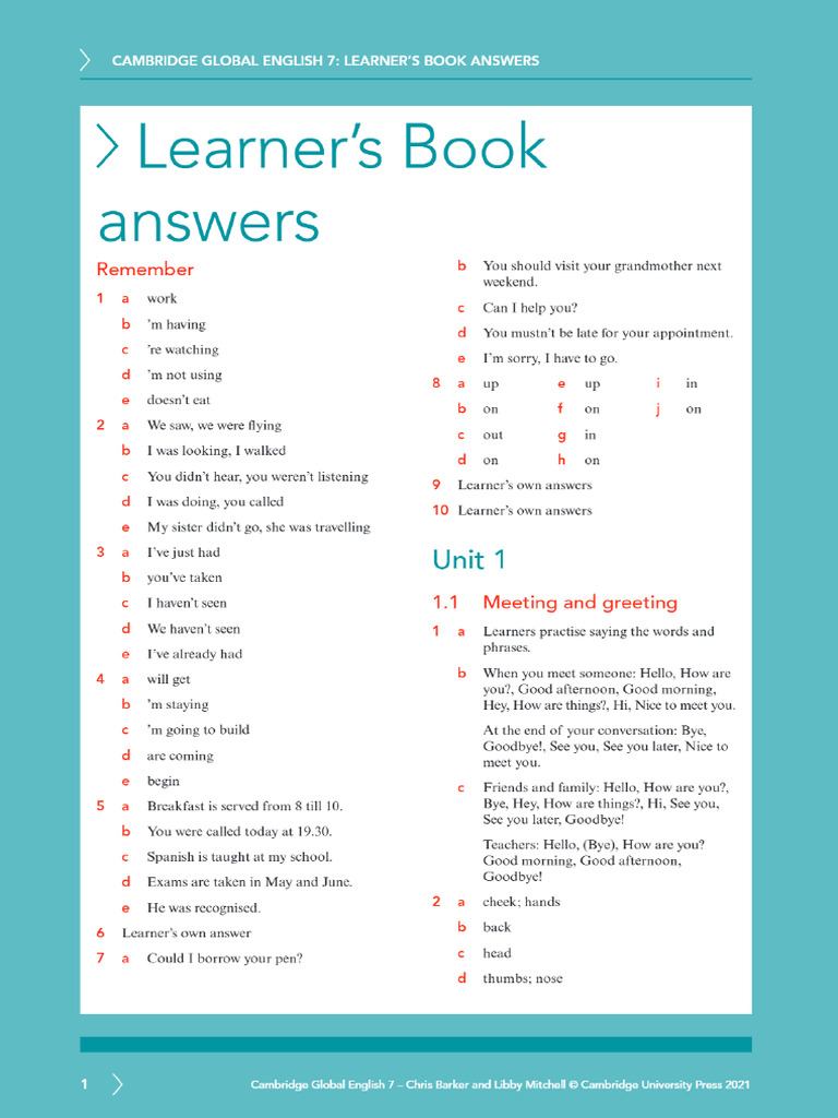 Answers Key Book 7 LS | PDF