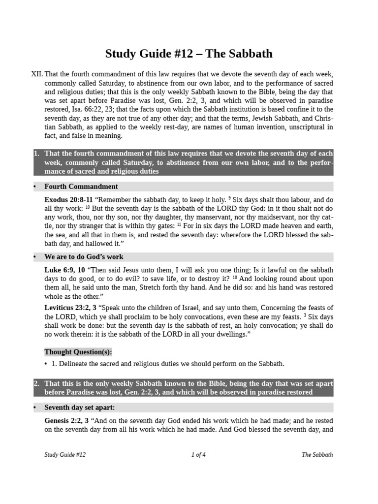 SG12 The Sabbath | PDF