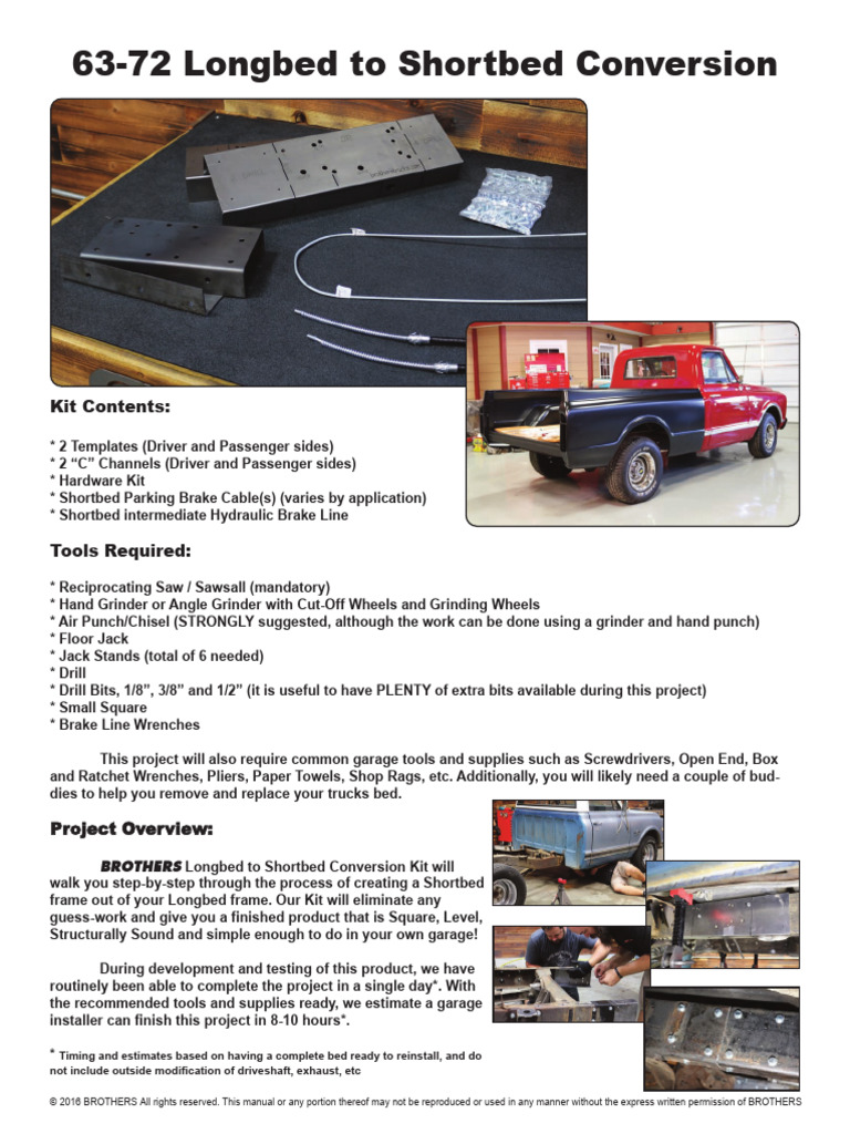 63-72 Longbed To Shortbed Conversion Compressed | PDF | Truck | Drill