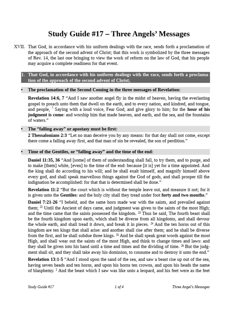 SG17 Three Angels Messages | PDF