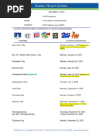 Holiday Preference List 2024 | PDF