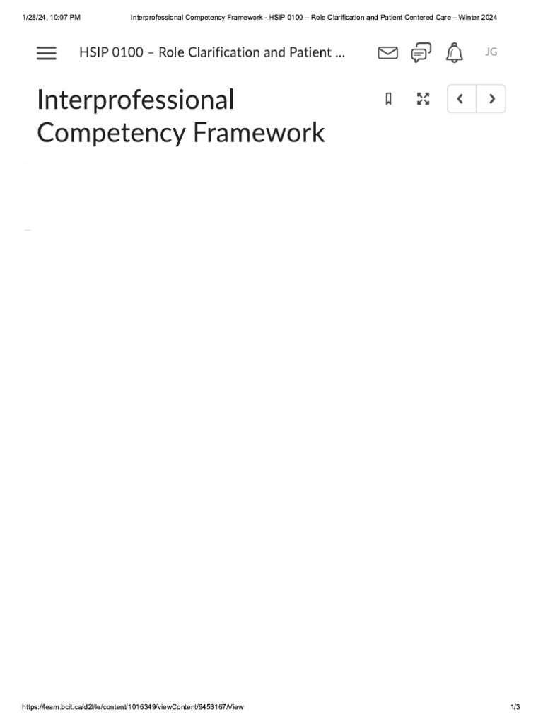 Interprofessional Competency Framework .. | PDF