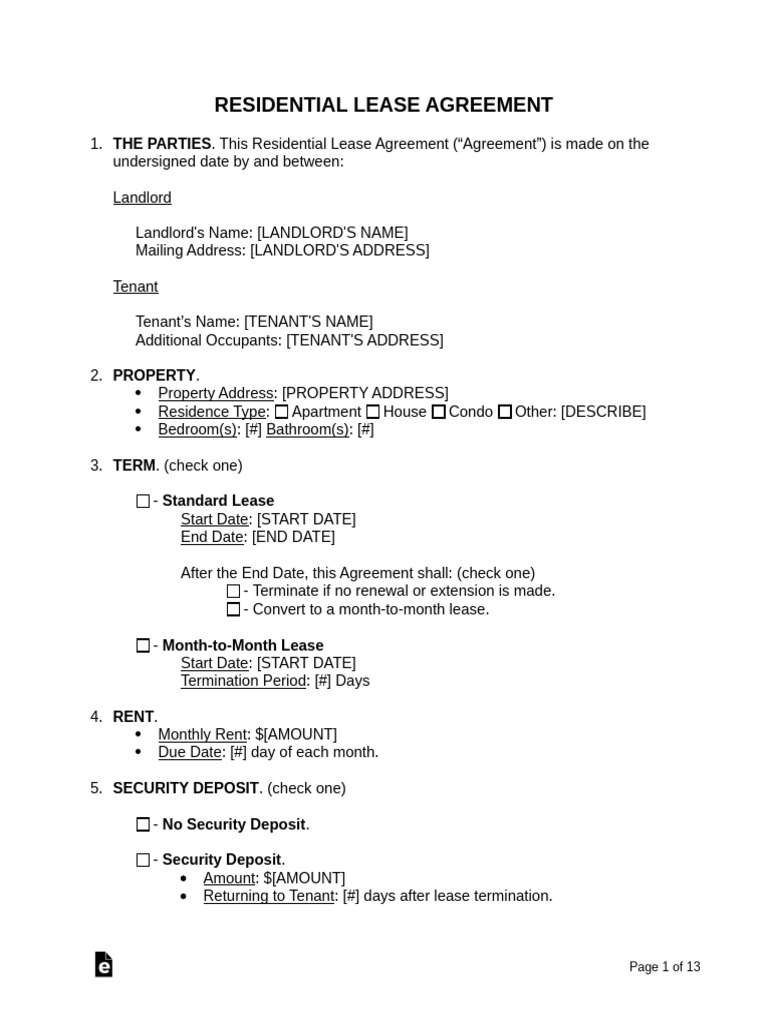 Residential Lease Agreement | PDF