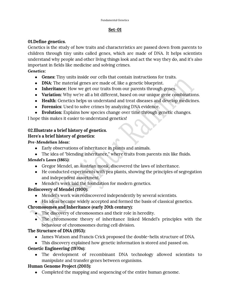 Fundamental Genetics | PDF