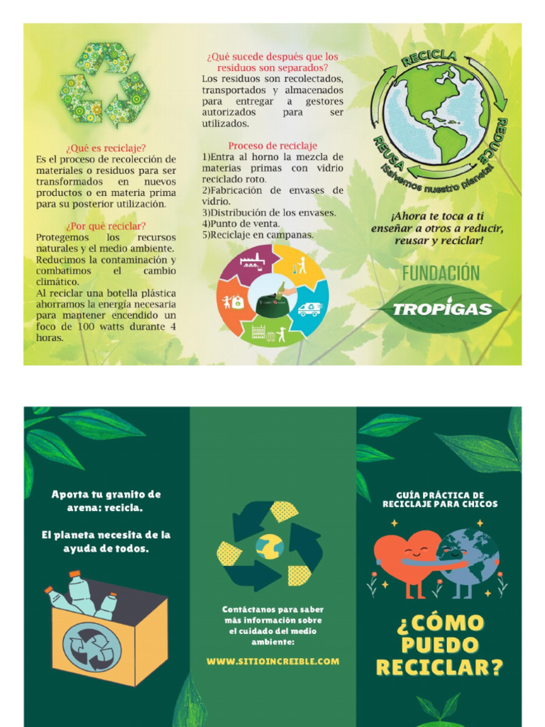 Tripticos Reciclaje y Medio Ambiente | PDF