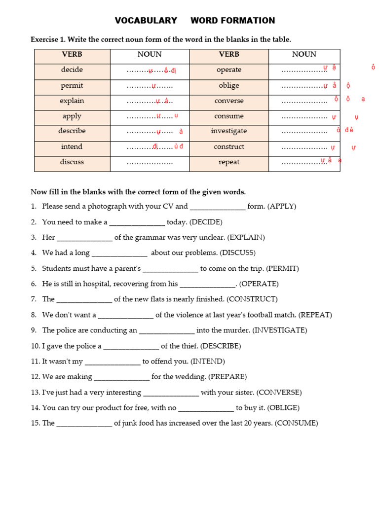 Vocabulary 2. Word Formation - Key | PDF