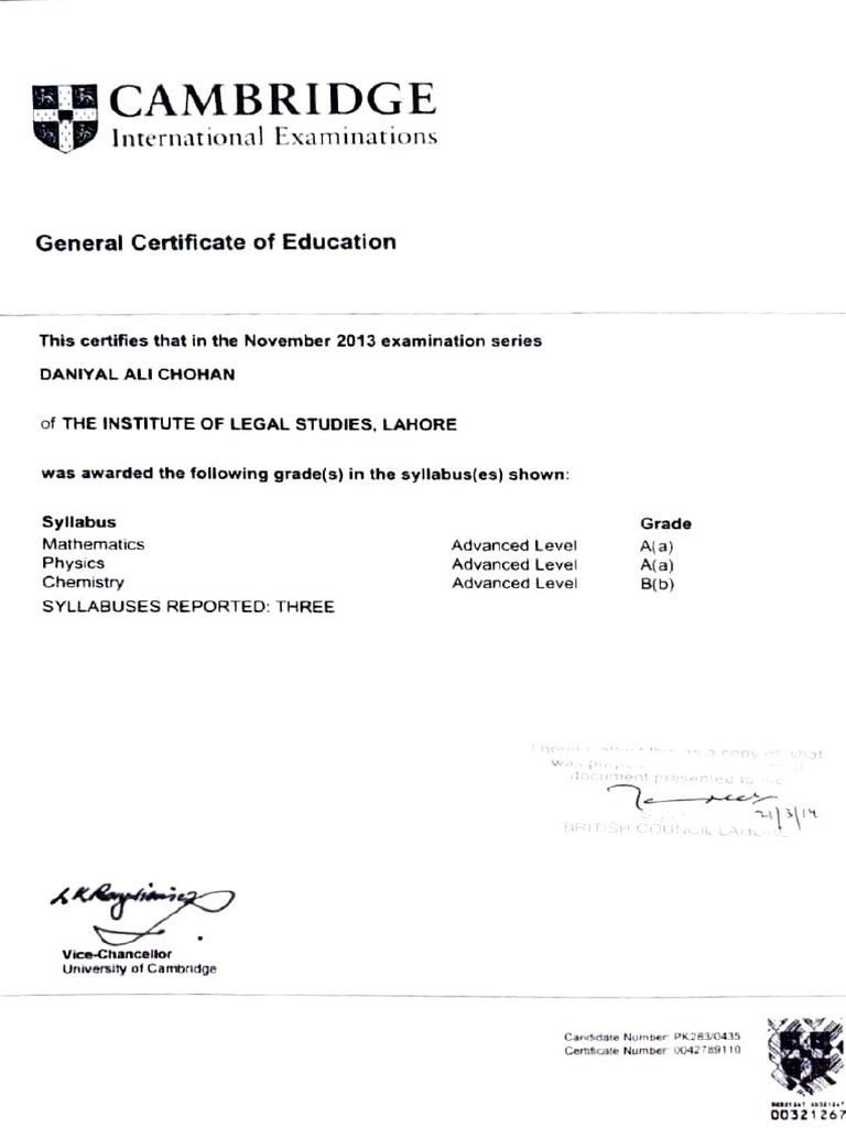 Cambridge: International Examinations | PDF