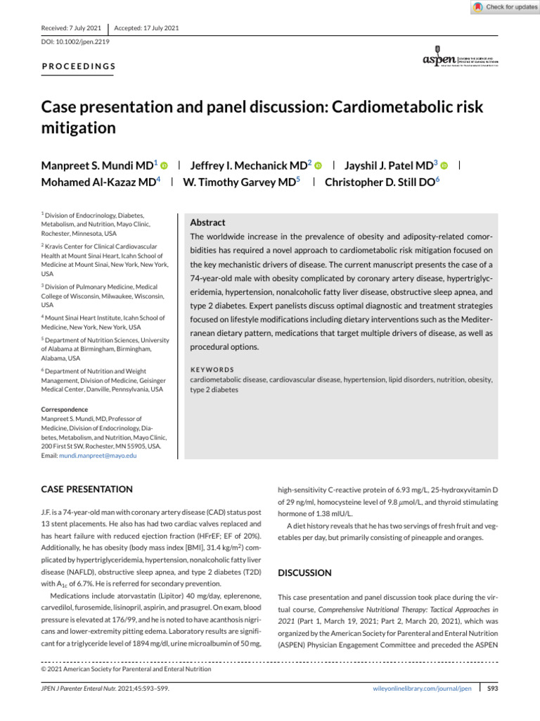 Case Presentation and Panel Discussion - Cardiometabolic Risk ...