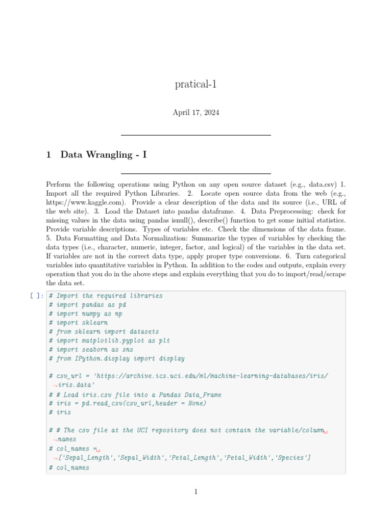 Pratical 1 | PDF