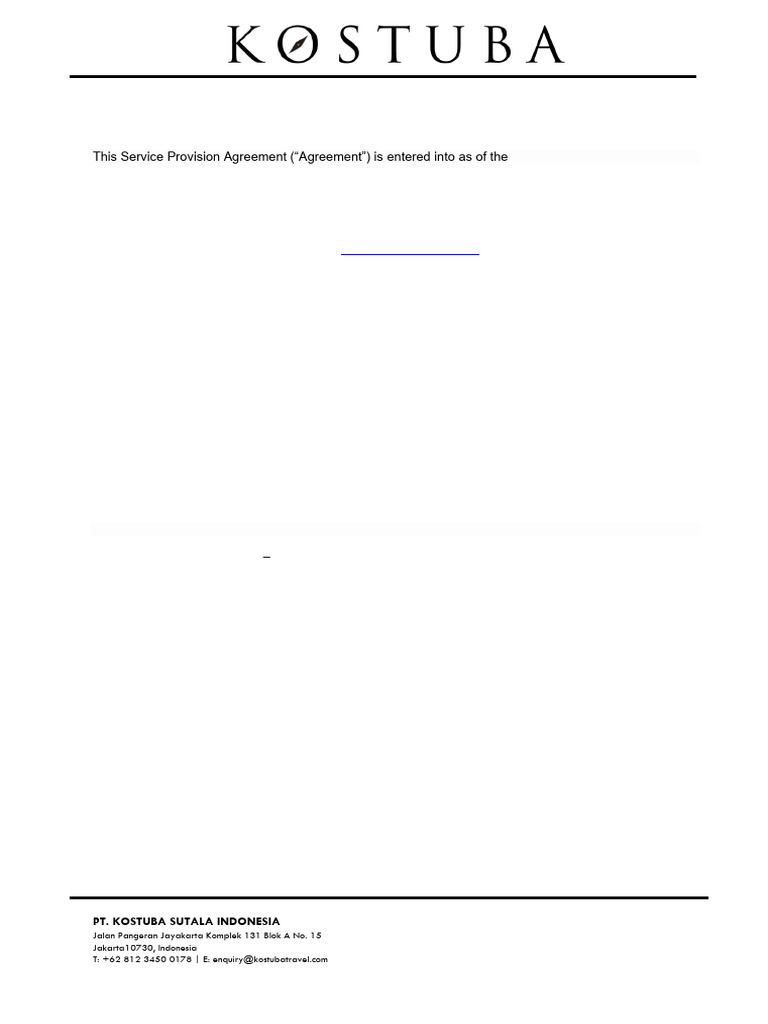 Service Provision Agreement 2023-2024 | PDF