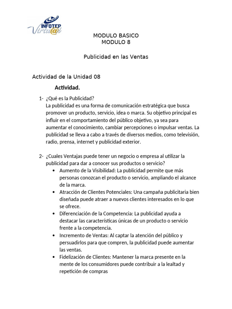 Actividad 1, Modulo 08 | PDF