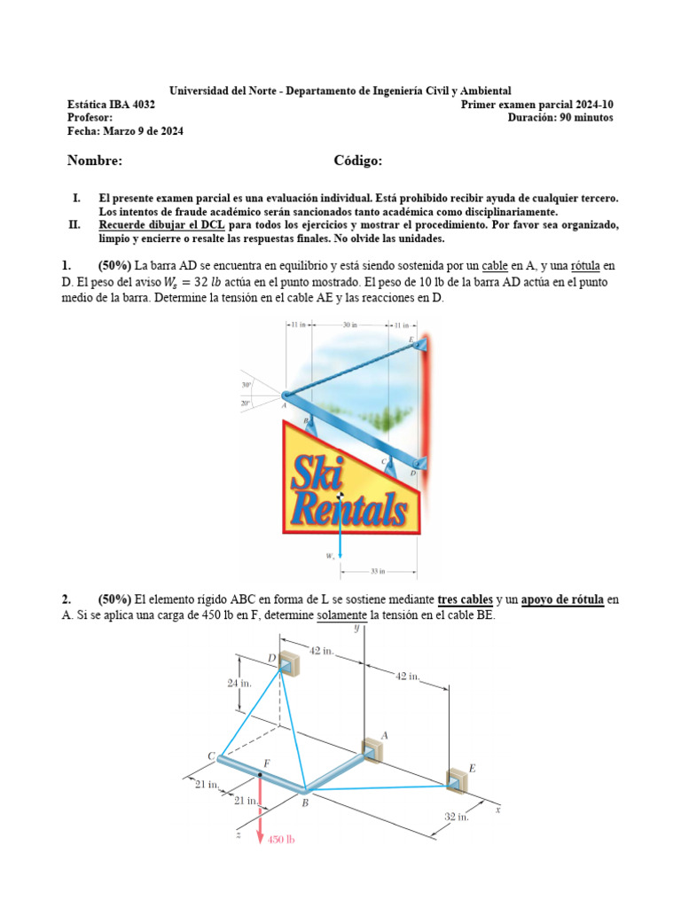Tarea 3 Estática Resuelta | PDF | Ciencia y matemática