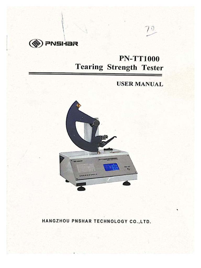 PNSHAR PN-TT1000 Tearing Strength Tester | PDF