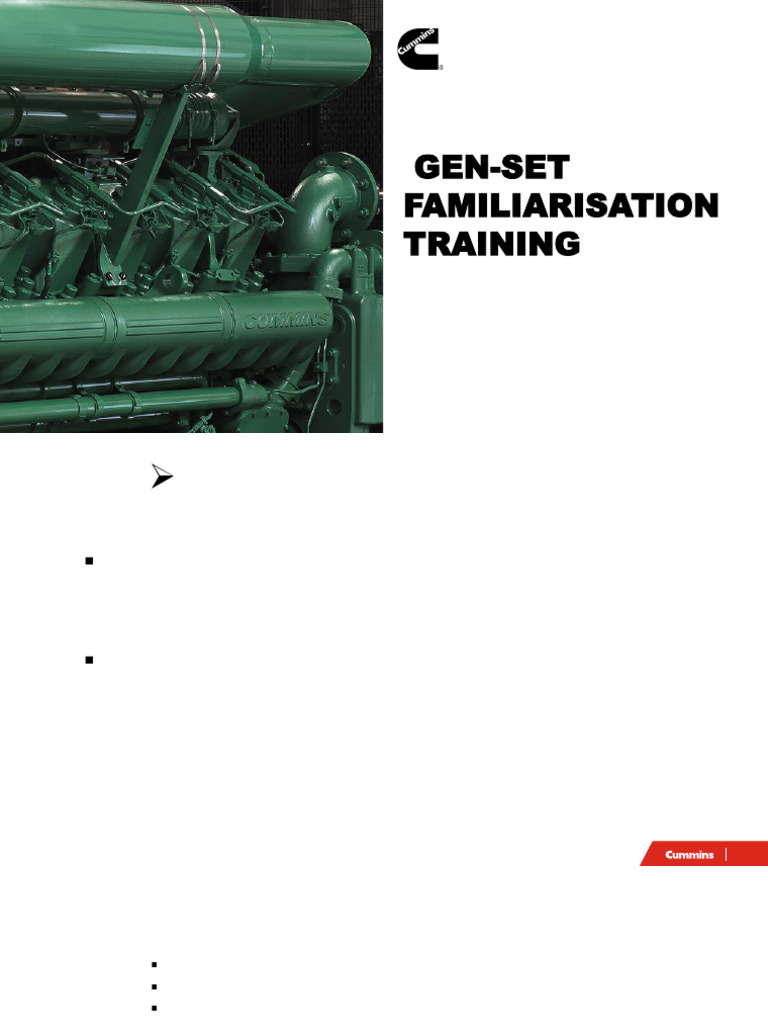 Gen-Set Fammiliarization Familiarization For Vendors | PDF