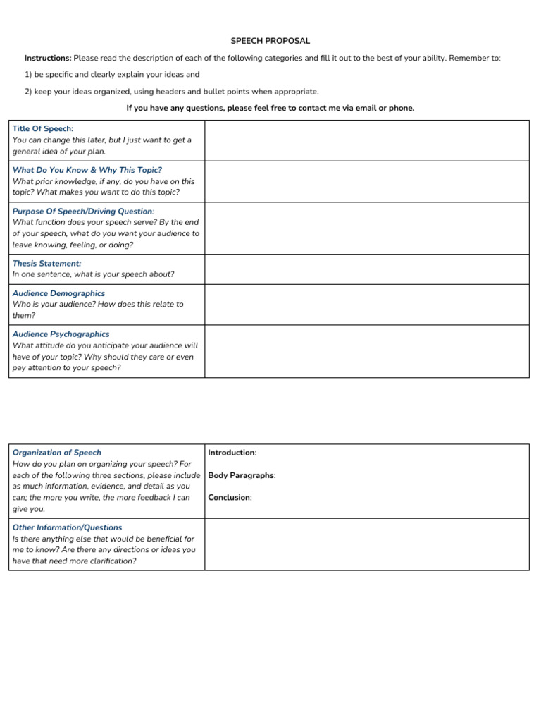 Informative Speech Proposal | PDF