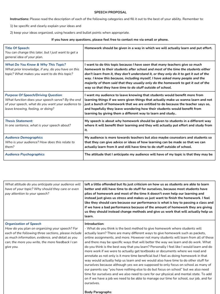 Persuasive Speech Proposal 2 | PDF