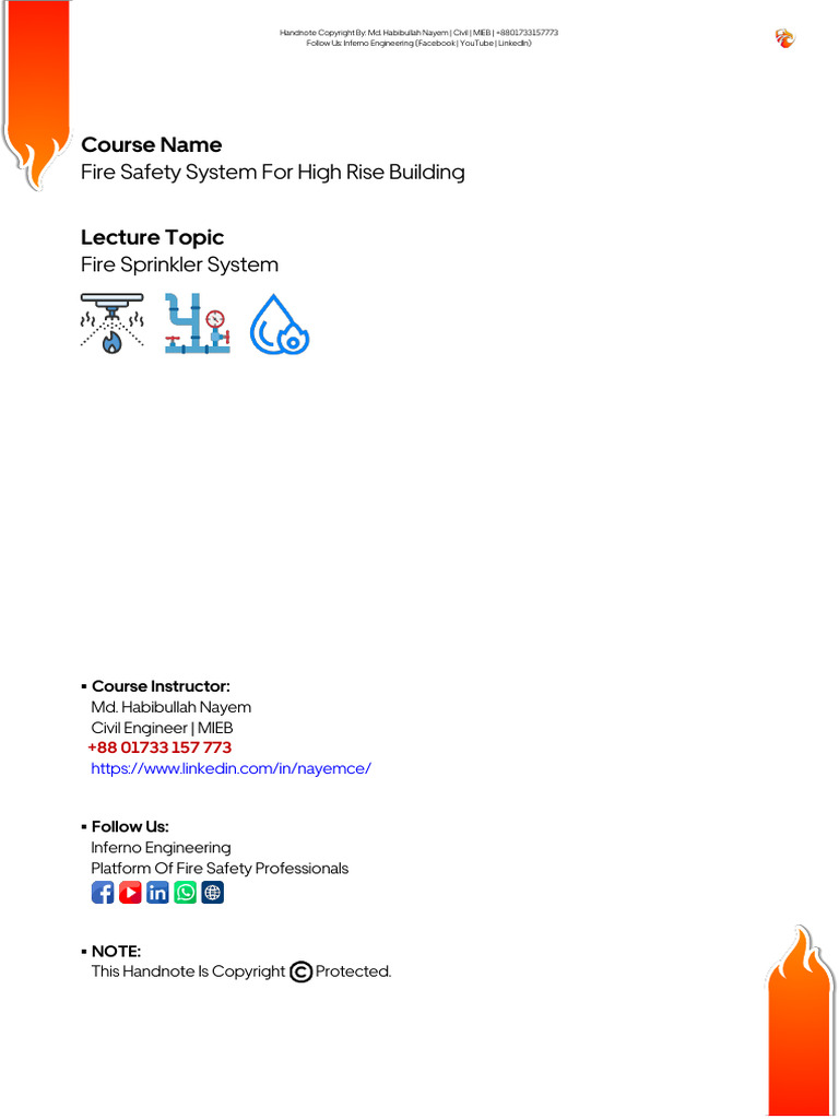 Inferno Eng - Fire Sprinkler System - Handnote Update 1.1 | PDF