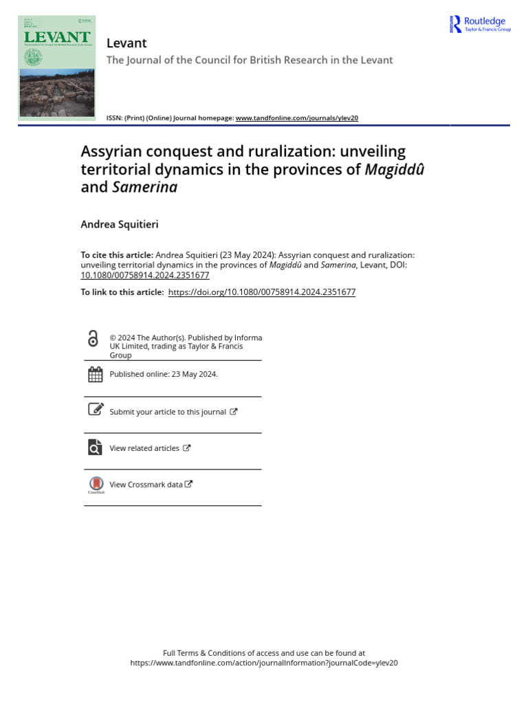 Assyrian Conquest and Ruralization Unvei | PDF