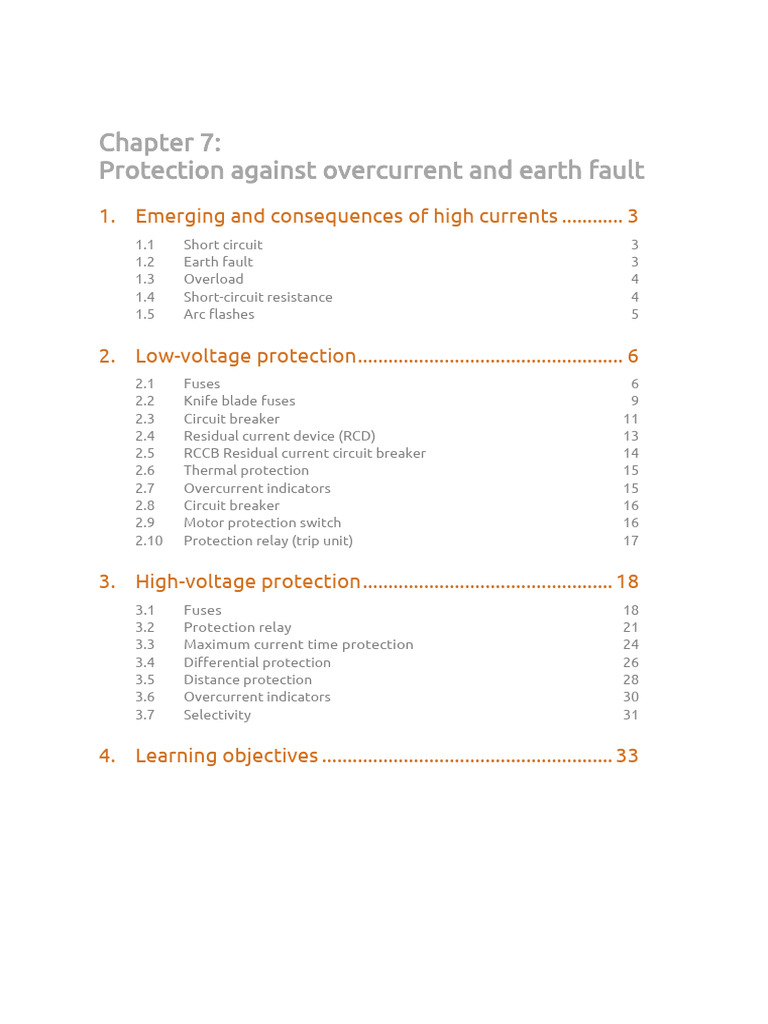 C 7 Protection Against Overcurrent and Earth Fault | PDF