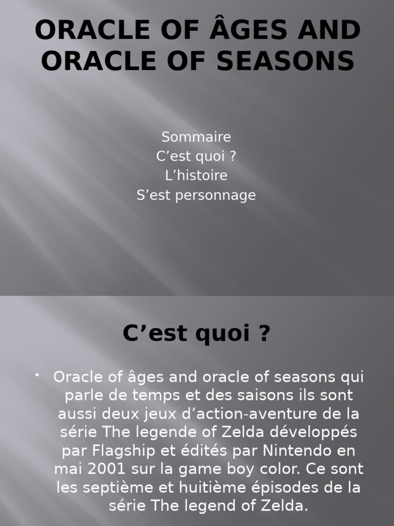 Oracle of Âges and Oracle of Seasons | PDF
