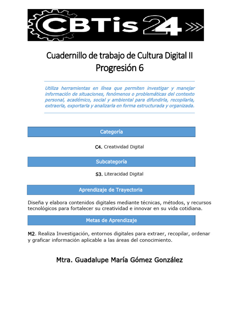 Progresion 6-Cultura Digital 2 | PDF