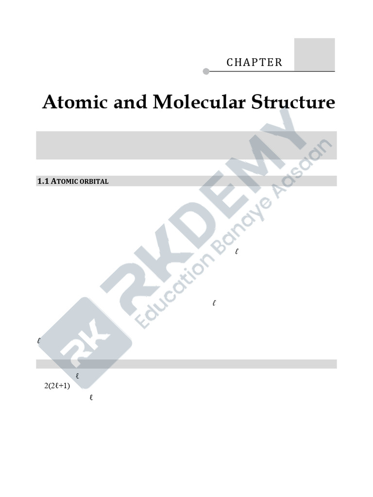 Chapter 1. Atomic and Molecular Structure - Watermark | PDF | Atomic ...