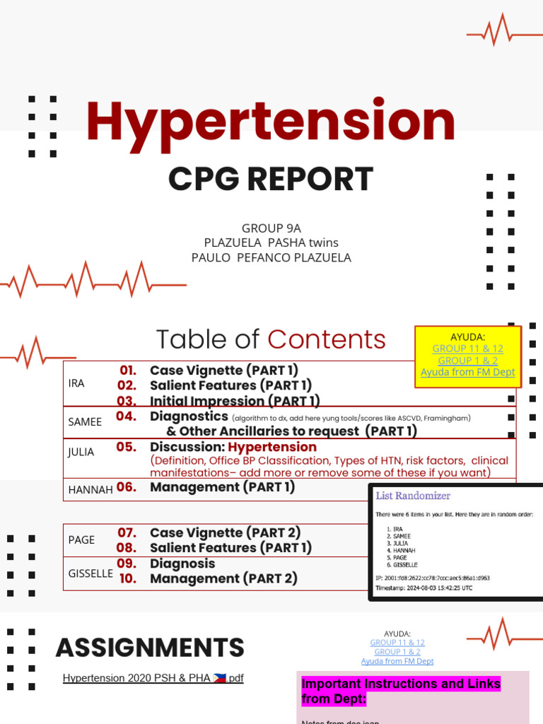 CPG Report 1 Hypertension | PDF