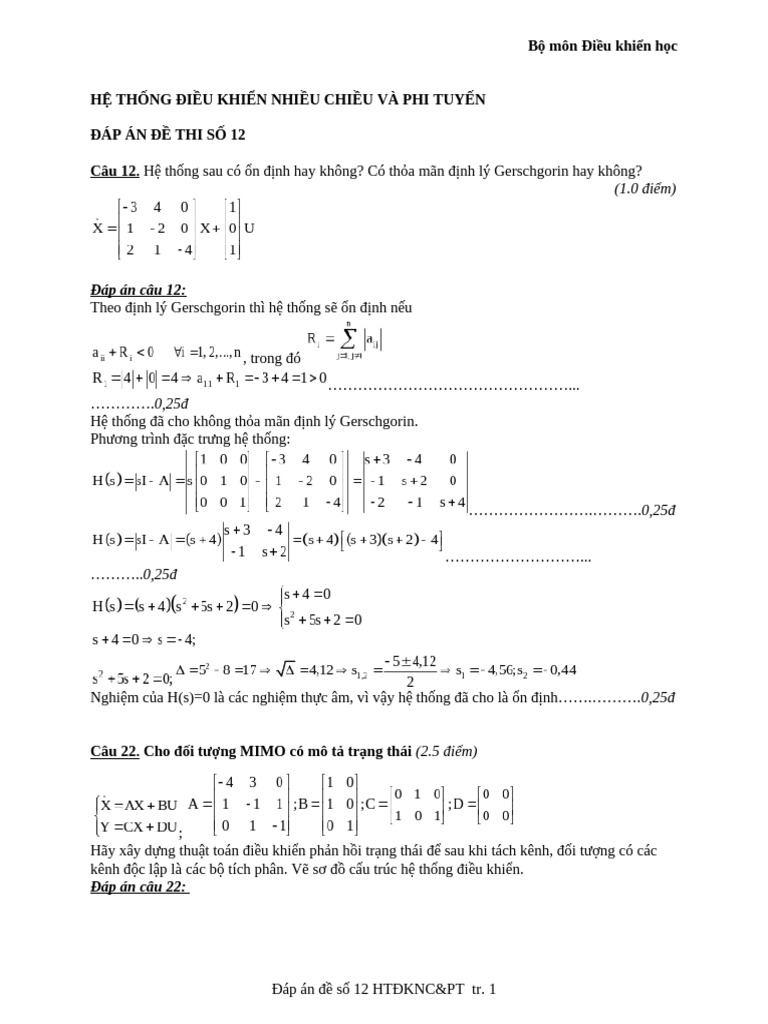 DapAn So12 guiCS2 | PDF