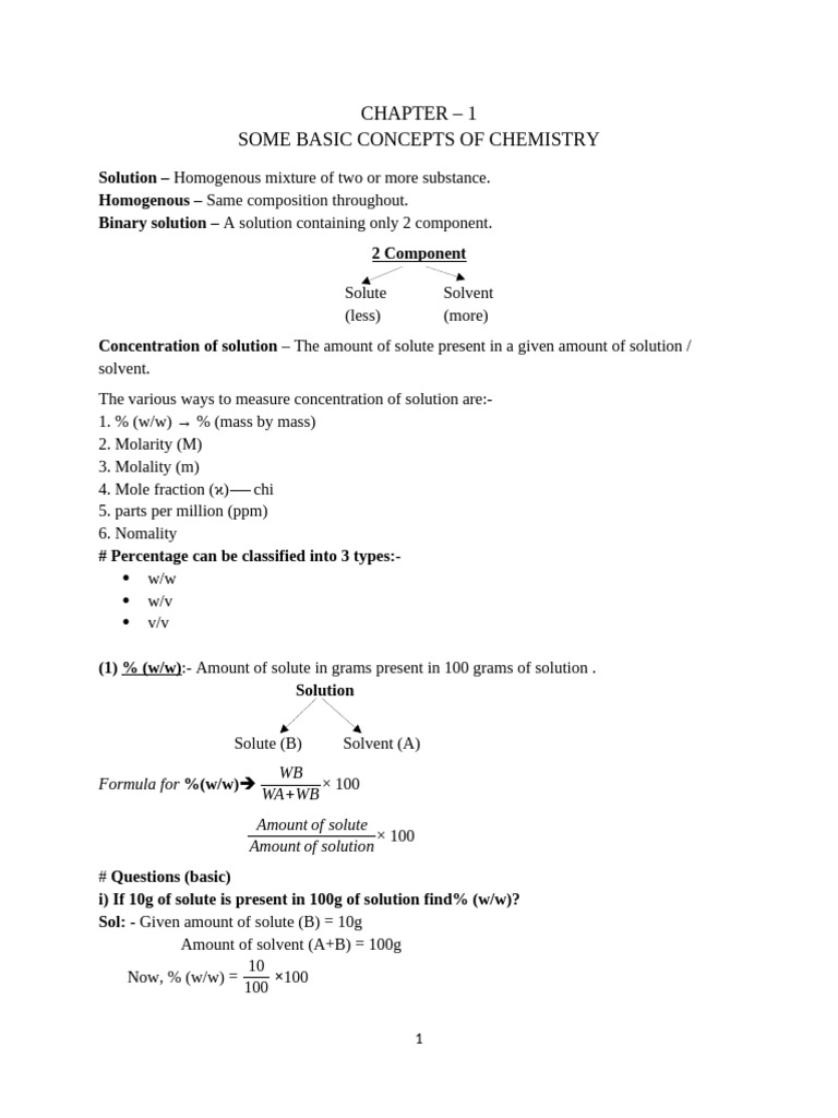 Some Basic Concepts of Chem. | PDF | Mass Fraction (Chemistry) | Chemistry