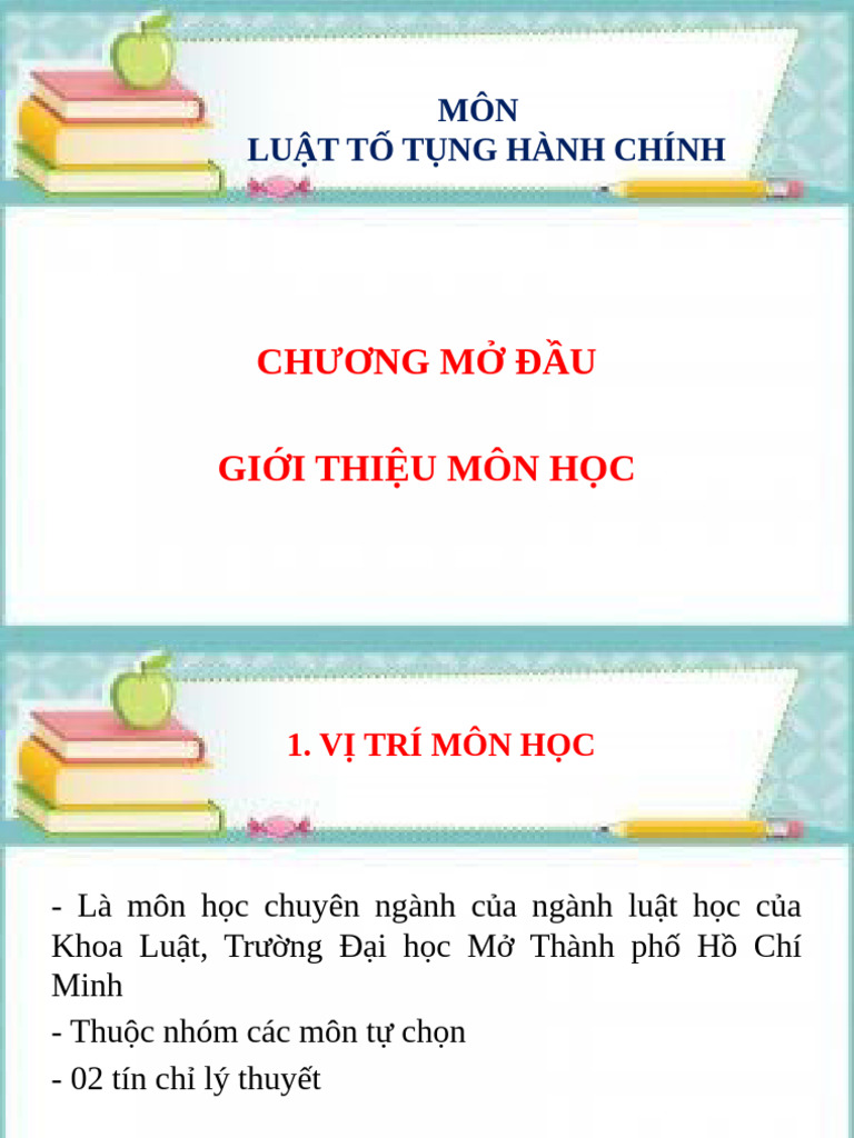 Slide Chuong Mo Dau - Gioi Thieu Mon Hoc | PDF