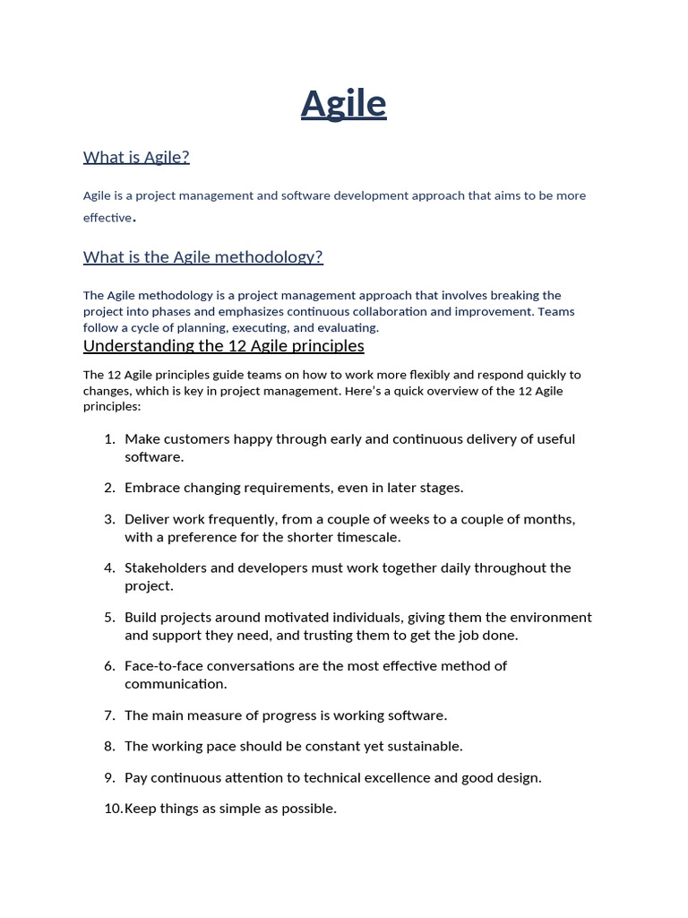 Document For Agile, Scrum and Sprint | PDF