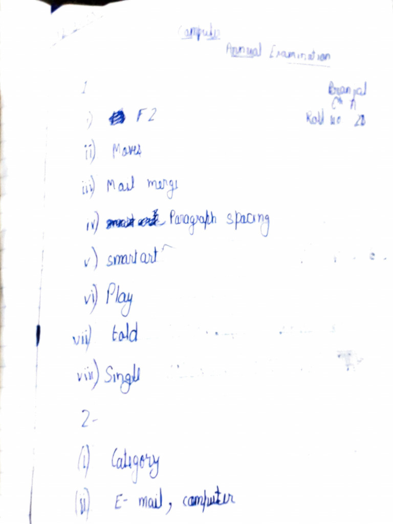 Pranjal Kumar Computer Annual Exam | PDF