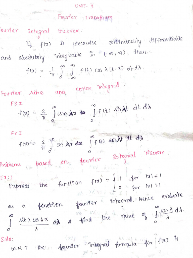 Unit 4 Fourier Transform | PDF