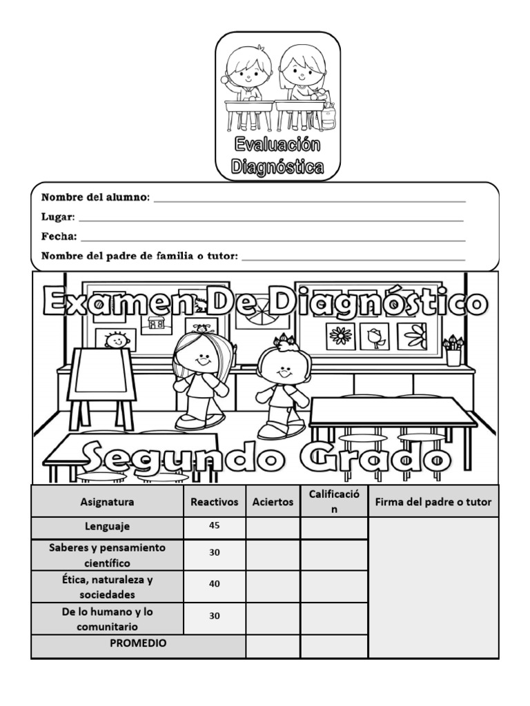 ExamenDiagnostico2doGrado23 24ME | PDF