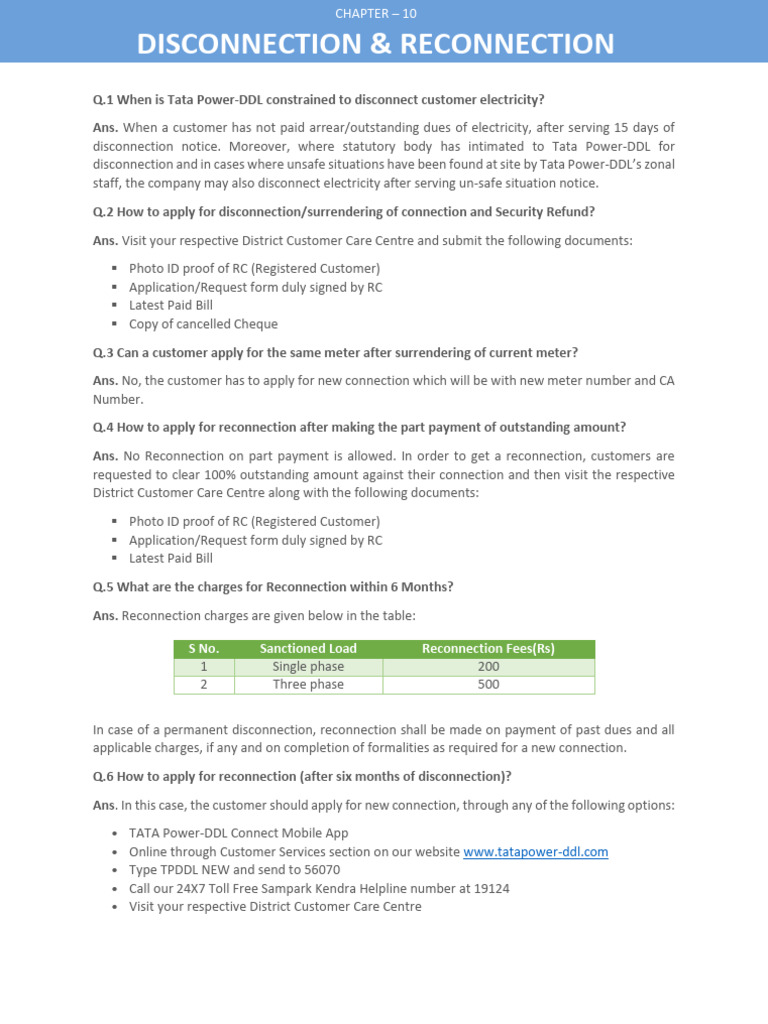 CH 10 - Disconnection & Reconnection | PDF