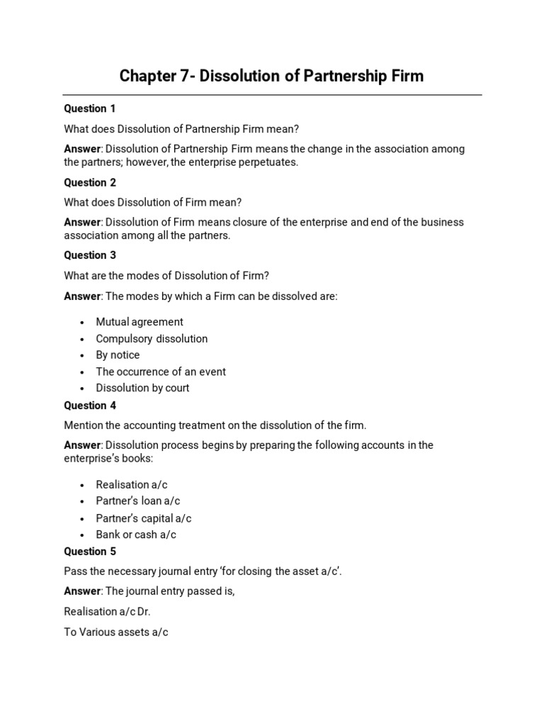 7 - Dissolution of Partnership Firm | PDF