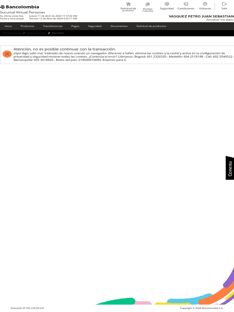 Bancolombia Sucursal Virtual Personas | PDF