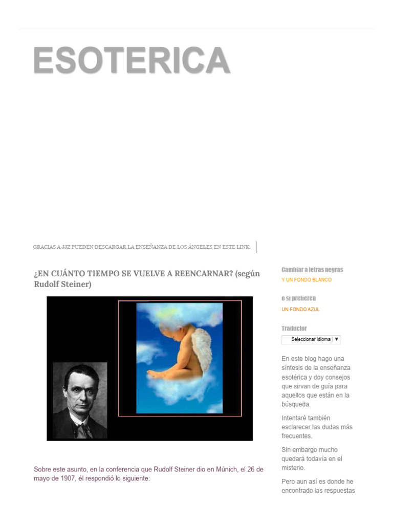 ESOTERICA - ¿EN CUÁNTO TIEMPO SE VUELVE A REENCARNAR - (Según Rudolf ...