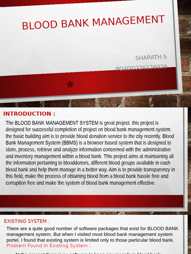 Blood Bank Management | PDF