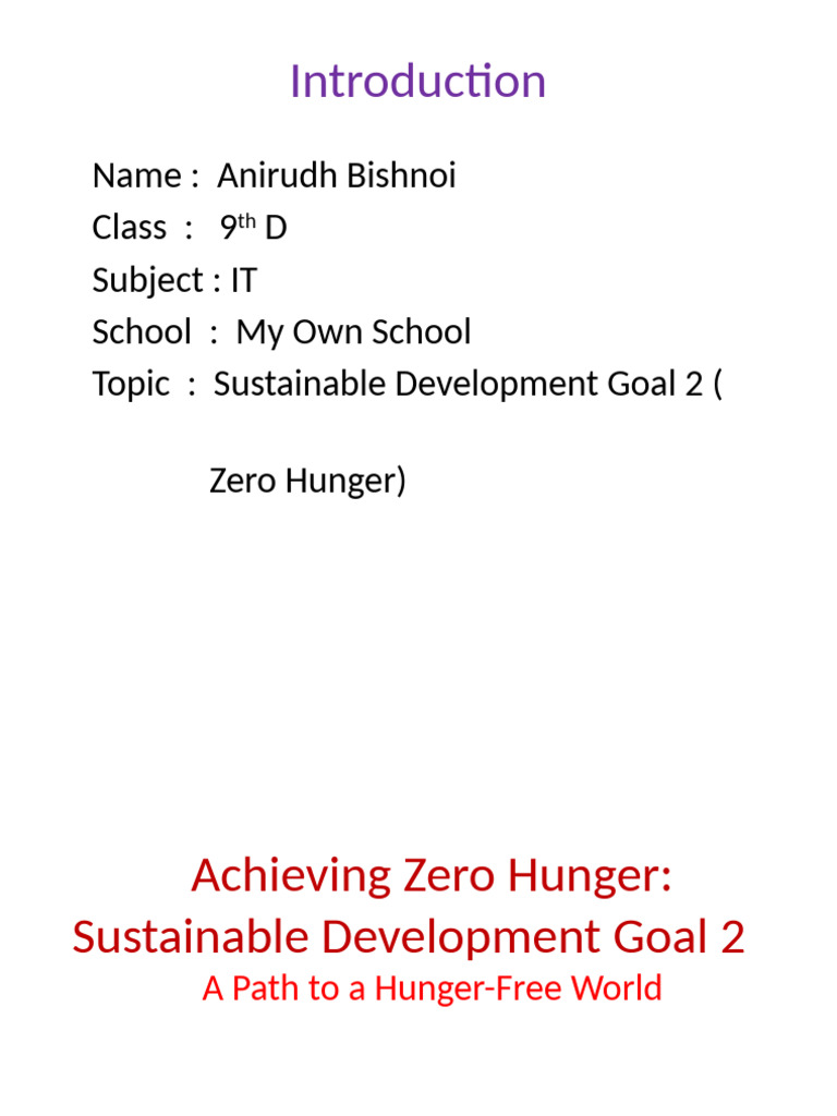 Achieving Zero Hunger | PDF | Food Security | Social Science