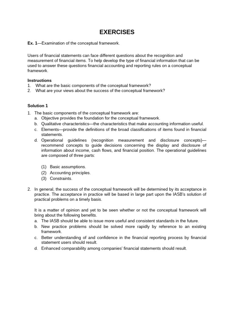 Exercises On Conceptual Framework | PDF