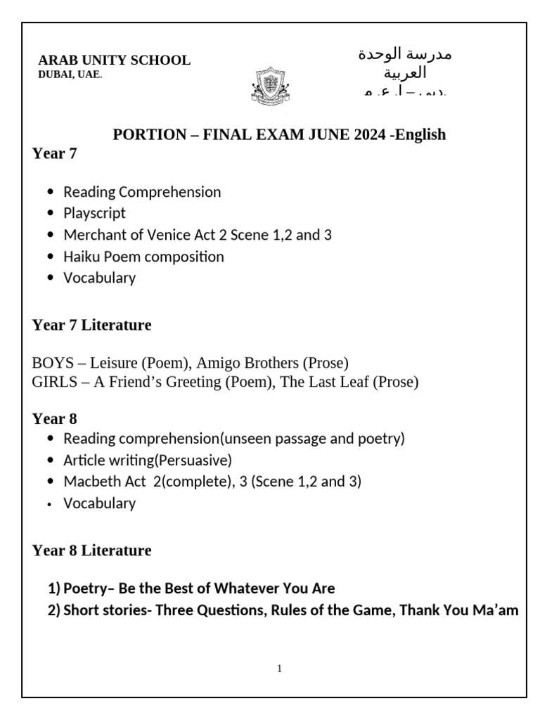 Portion Final Exam June 20241 | PDF | General Fiction