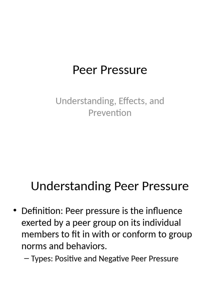 Peer Pressure Presentation | PDF
