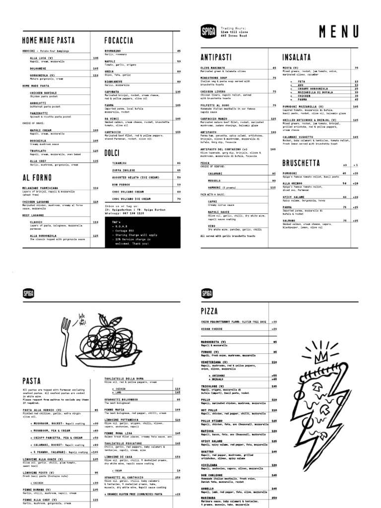 Spiga Menu | PDF