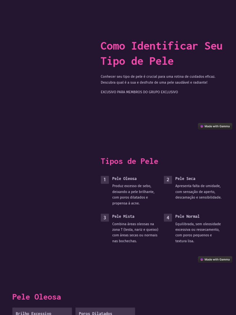 Como Identificar Seu Tipo de Pele | PDF