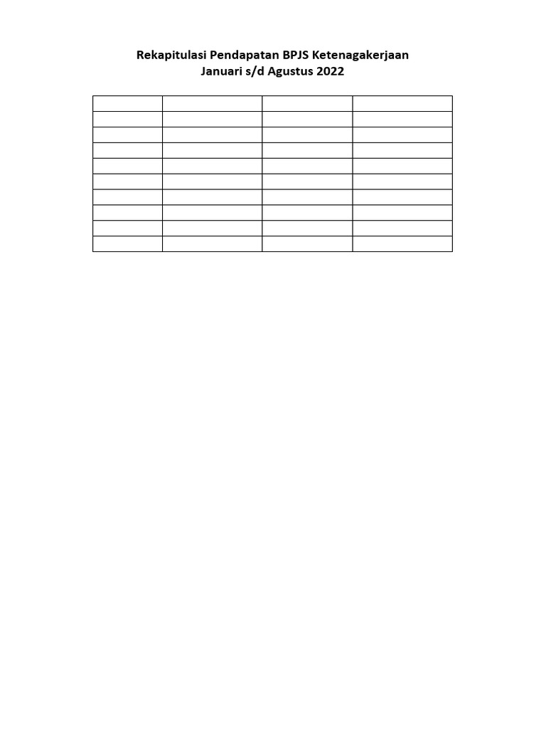Rekap Pendapatan BPJS Ketenagakerjaan | PDF