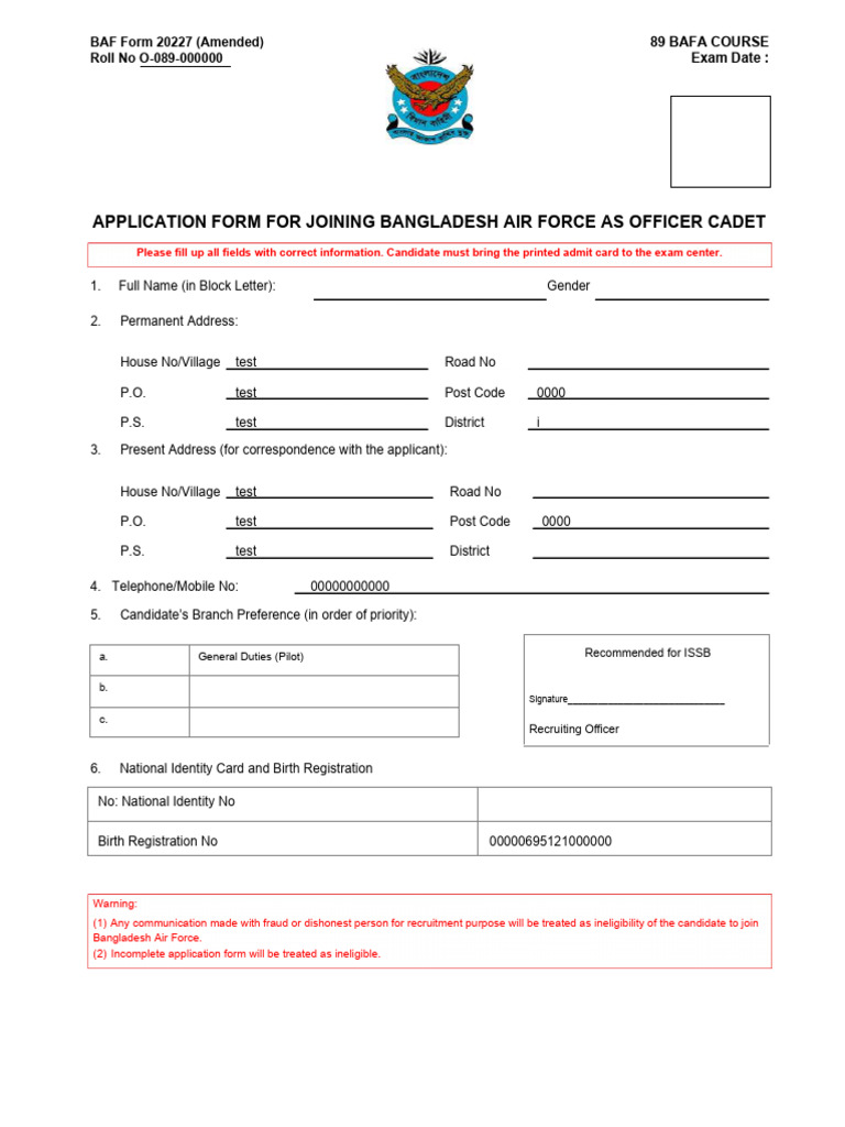 Officer-Form Sample | PDF | Birth Certificate